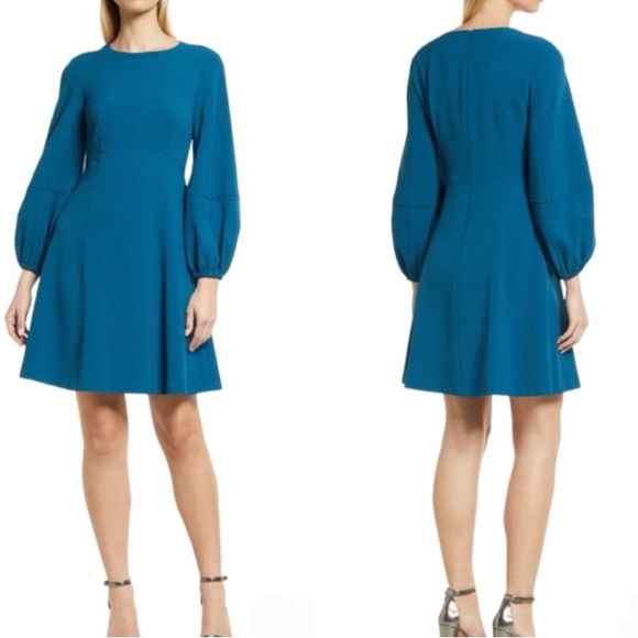 Eliza J | Dresses | Eliza J Dress Balloon Sleeve Long Sleeve Teal Mini ...